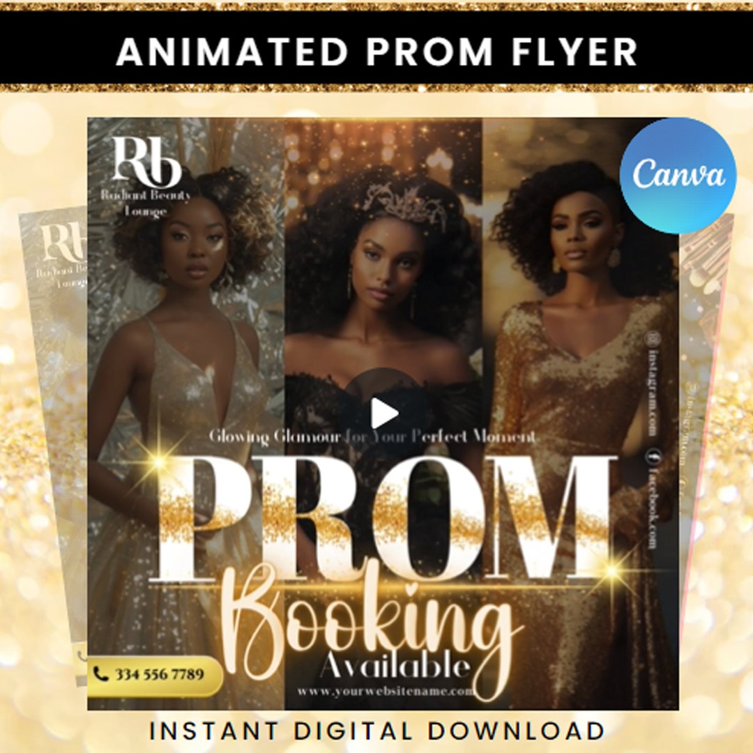 Prom Bookings Flyer Template, Prom Sale Flyer, DIY Prom Queen Flyer ...