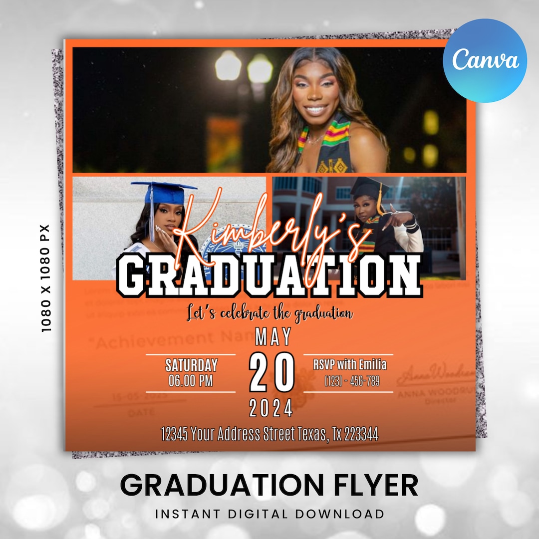 Graduation Flyer, 2024 Graduation Invites, Graduation Flyer Template ...