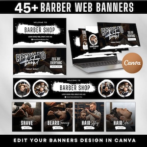 Barber Shop Website Template, Website Template Shopify, Website Banner ...