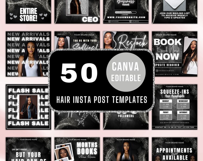 Hairstylist Instagram Posts Templates Hair Salon Instagram Hairdresser ...