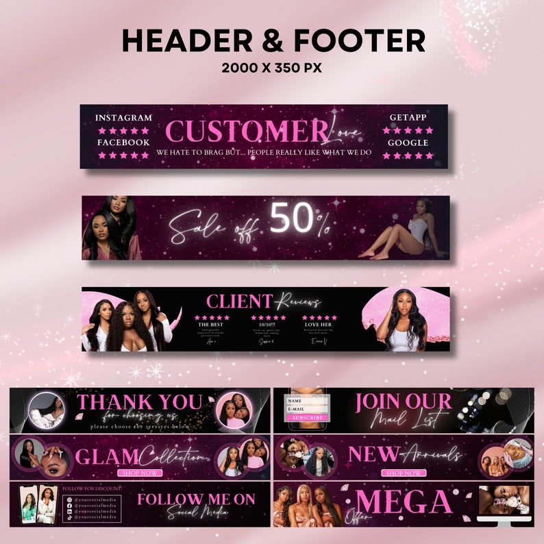 Website Banners, DIY Web Banner Template Design, Website Hair Banners ...