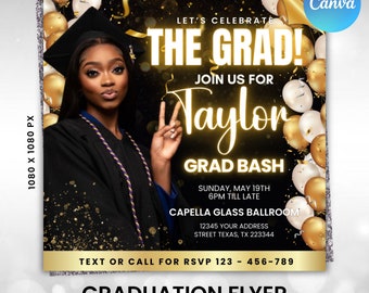 Graduation Flyer, 2024 Graduation Invites, Graduation Flyer Template ...