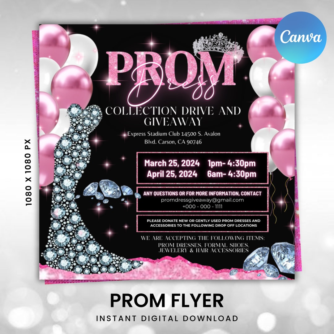 Prom Dress Flyer, Prom Send off Flyer, Prom Flyer, Prom Send off ...