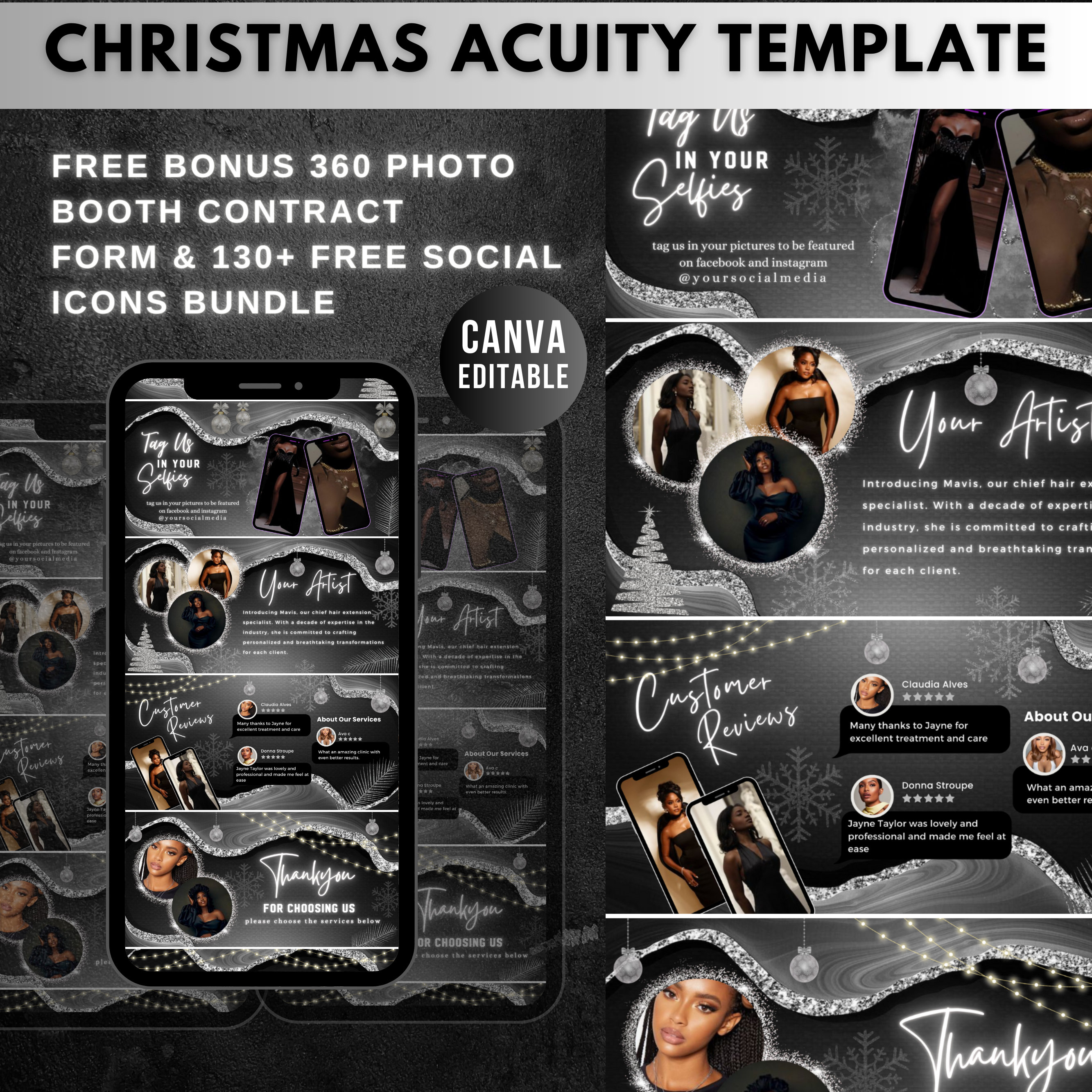 08 Christmas Editable Acuity Template Hair Stylist Acuity - Etsy