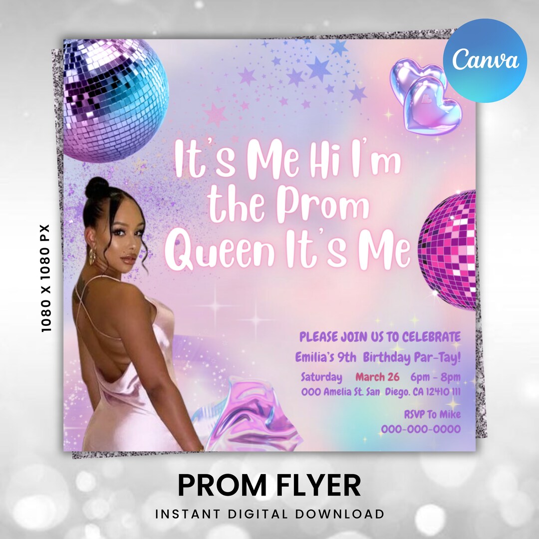 Prom Send off Flyer, Prom Queen Flyer, Prom Invitation Flyer, Prom ...