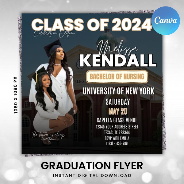 Graduation Announcement Template - Etsy