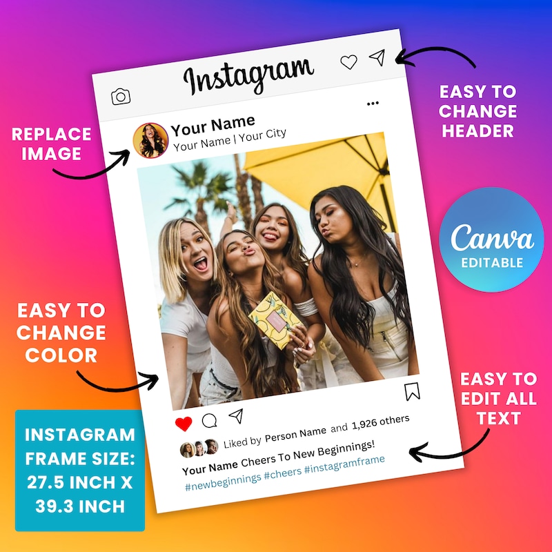 Instagram Photo Booth Frame - Etsy