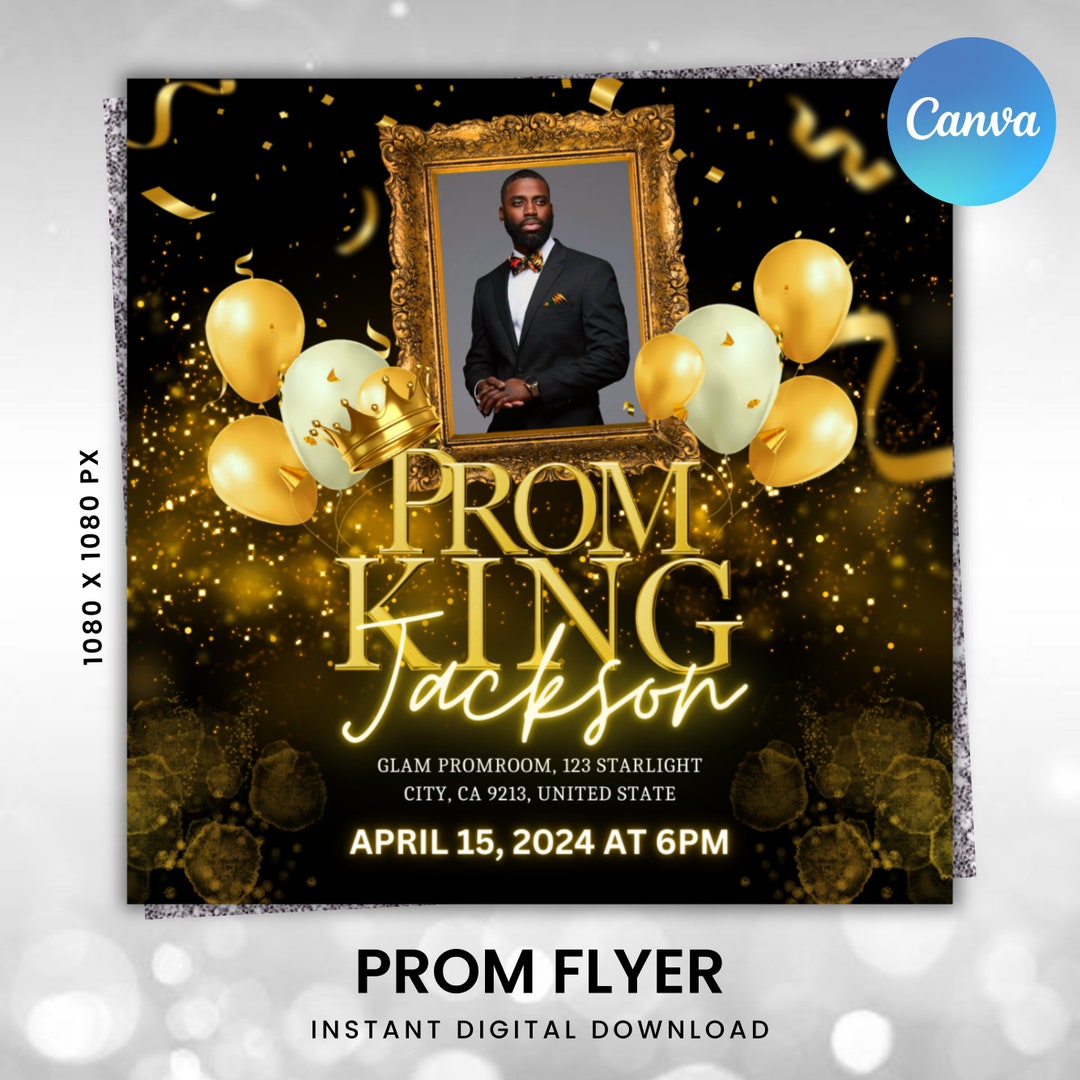 Vote for Prom King Flyer, Editable Prom Invitation Flyer, Prom Send off ...