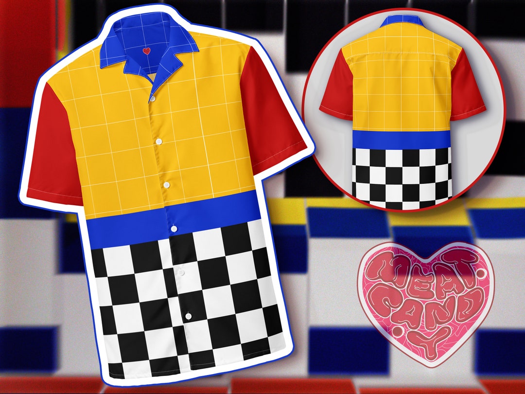 Kidcore Aesthetic Primary Colors Button Down Shirt Unisex Plus Size ...