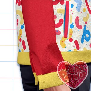 Clowncore Primary Colors Confetti Cotton Canvas Jacket Colorful Bright ...