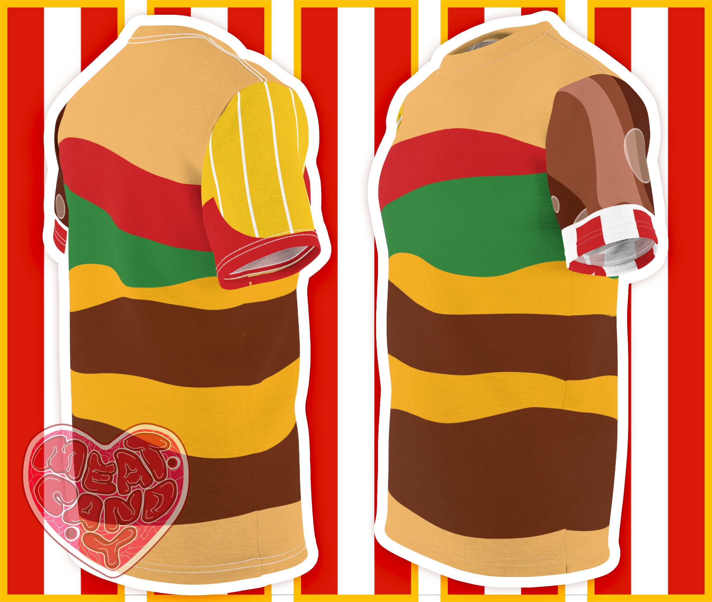 Kidcore Burger Fast Food T-shirt Cheeseburger and Fries - Etsy