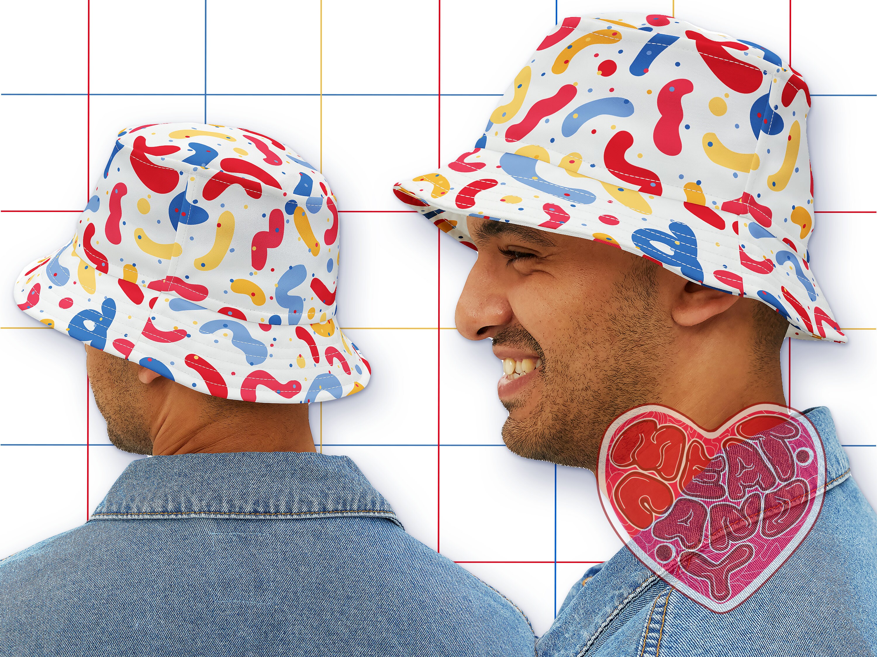 Clowncore Primary Colors Confetti Bucket Hat Colorful Bright Kidcore ...
