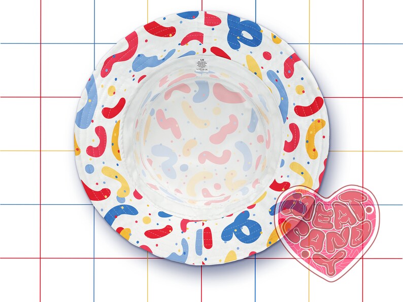 Clowncore Primary Colors Confetti Bucket Hat Colorful Bright Kidcore ...