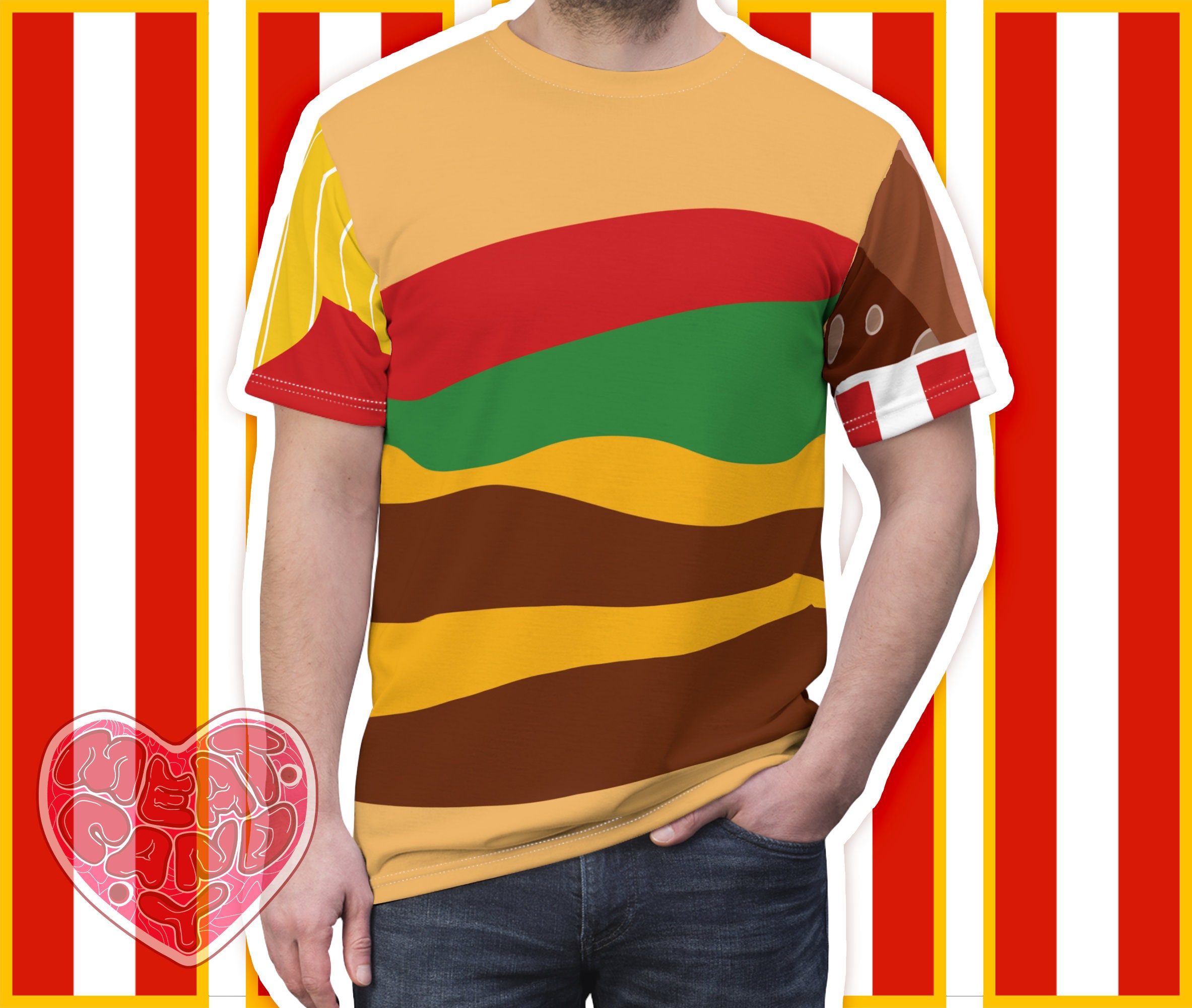 Kidcore Burger Fast Food T-shirt Cheeseburger and Fries - Etsy