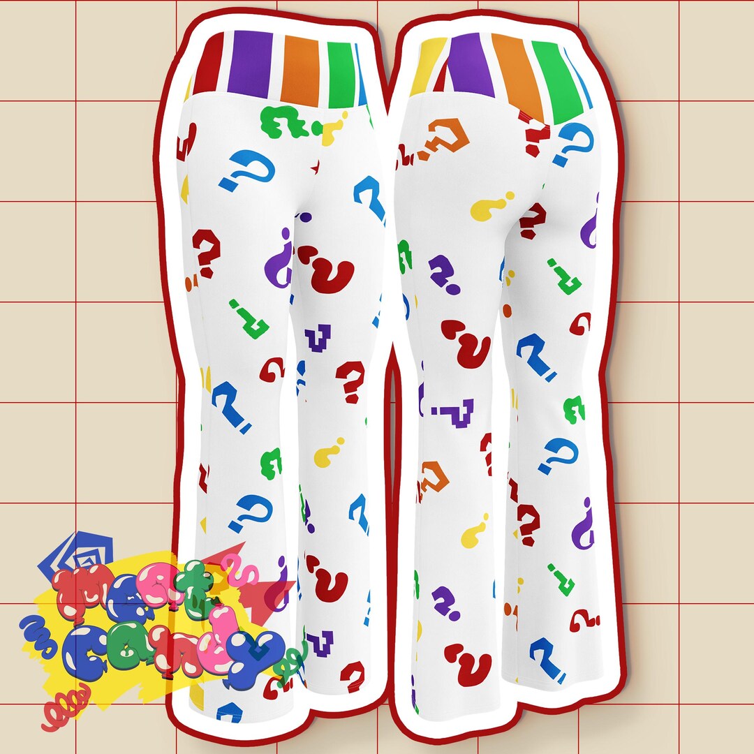 Colorful Question Mark Flared Athletic Yoga Pants Confusion Silly ...