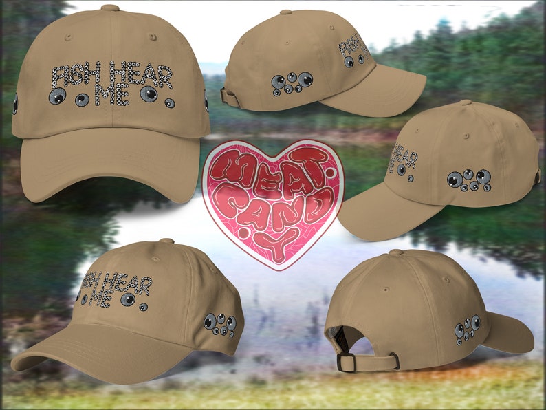 Fish Hear Me Googly Eyes Weirdcore Absurdist Embroidered Dad Cap Silly ...