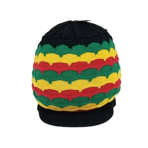 Rasta Crochet Slouchy Hat, Bob Marley Reggae Color Beanie Tam, Jamaican ...