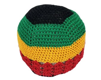 Rasta Crochet Slouchy Hat, Bob Marley Reggae Color Beanie Tam, Jamaican ...