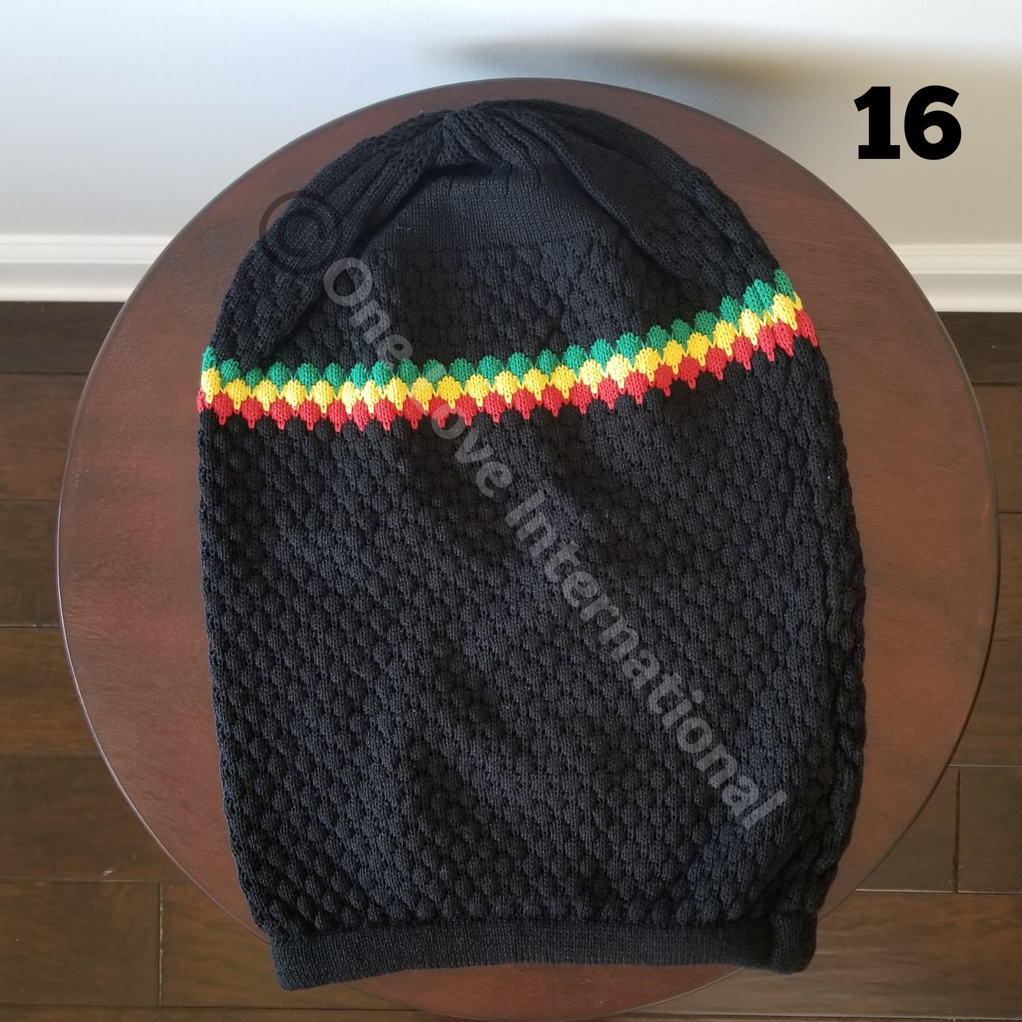Rasta Crochet Slouchy Hat, JUMBO Bob Marley Reggae Color Beanie Tam ...