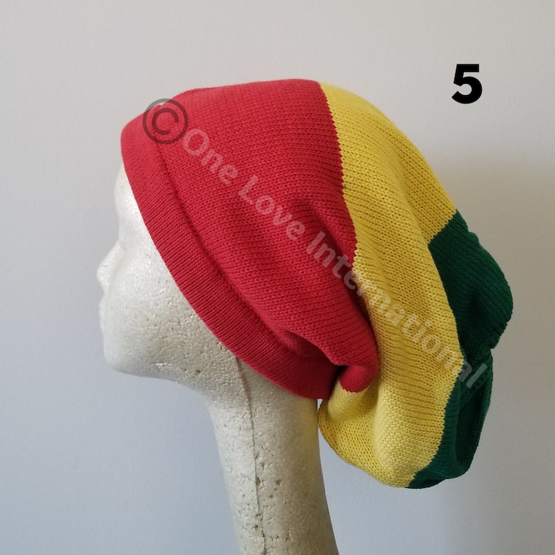 Rasta Crochet Slouchy Hat Bob Marley Reggae Color Beanie Tam - Etsy