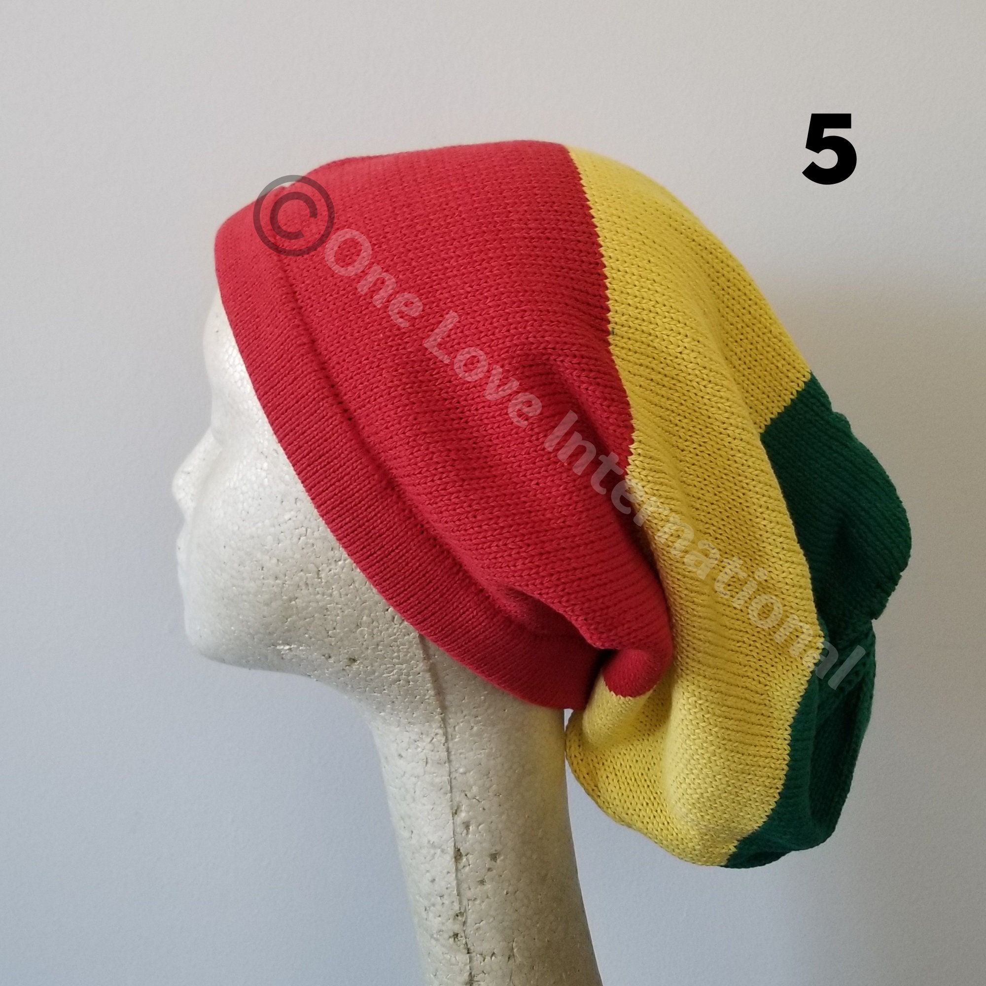 Rasta Crochet Slouchy Hat, Bob Marley Reggae Color Beanie Tam, Jamaican ...