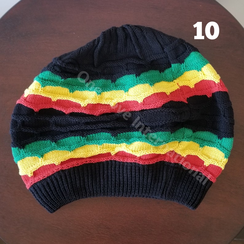 Rasta Crochet Slouchy Hat, Bob Marley Reggae Color Beanie Tam, Jamaican ...