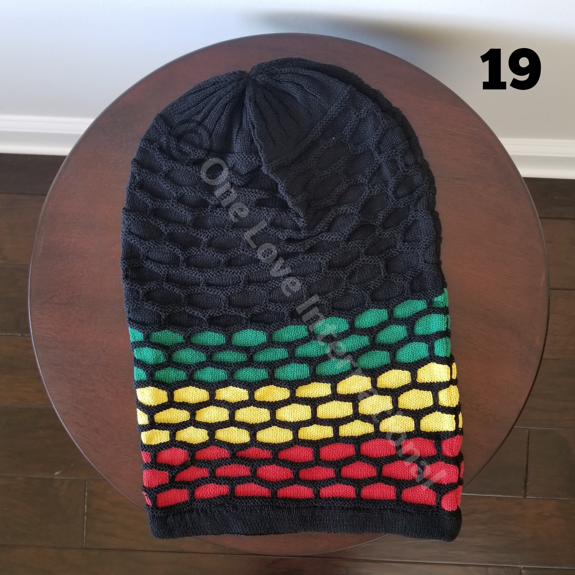 Rasta Crochet Slouchy Hat, JUMBO Bob Marley Reggae Color Beanie Tam ...