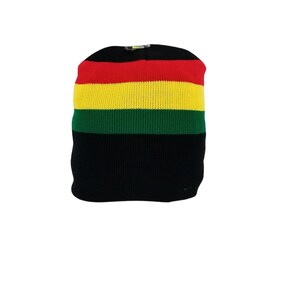 Rasta Crochet Slouchy Hat, Bob Marley Reggae Color Beanie Tam, Jamaican ...