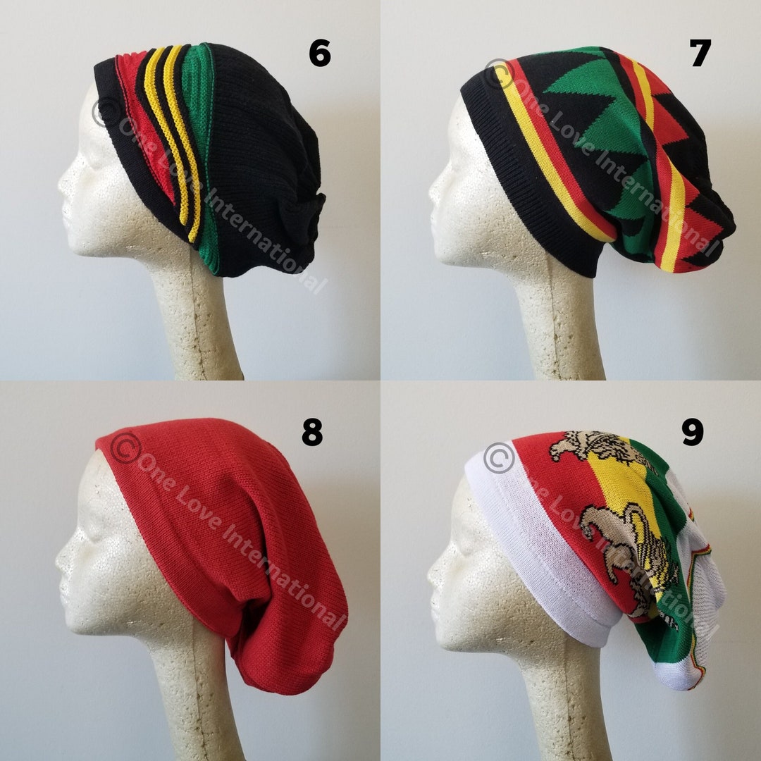Rasta Crochet Slouchy Hat, Bob Marley Reggae Color Beanie Tam, Jamaican ...