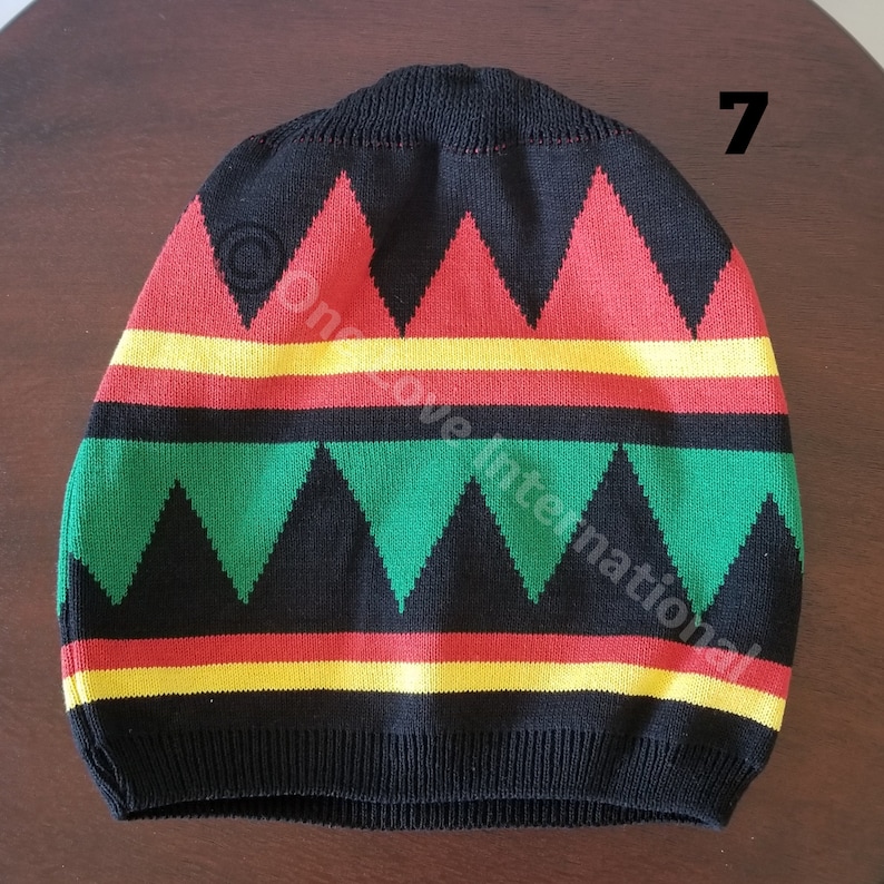 Rasta Crochet Slouchy Hat, Bob Marley Reggae Color Beanie Tam, Jamaican ...
