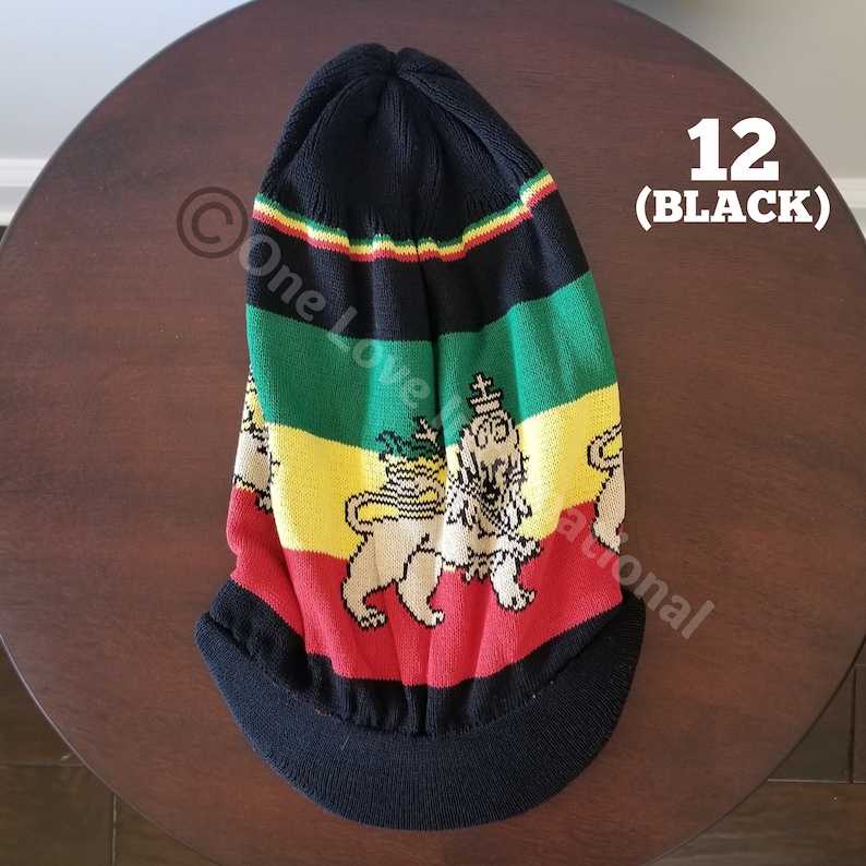 Rasta Crochet Slouchy Hat, Bob Marley Reggae Color Beanie Tam, Jamaican ...
