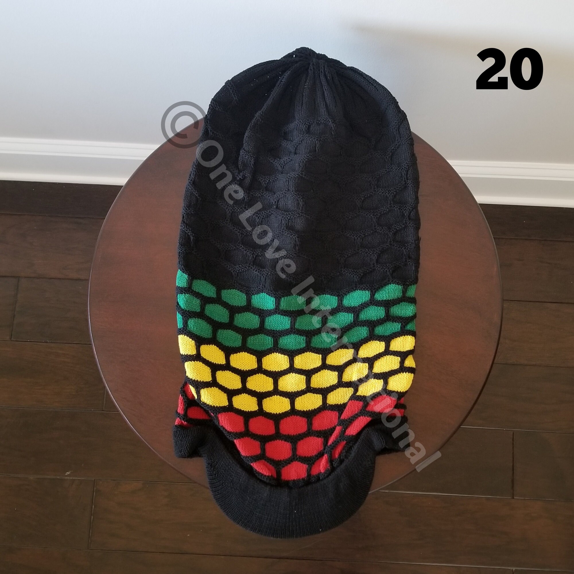 Rasta Crochet Slouchy Hat, JUMBO Bob Marley Reggae Color Beanie Tam ...