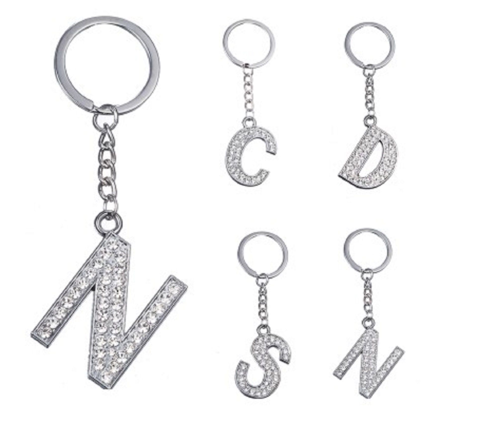 26 English Letters A-Z Alphabet Keychains Car Bag Crystal Dinamite ...