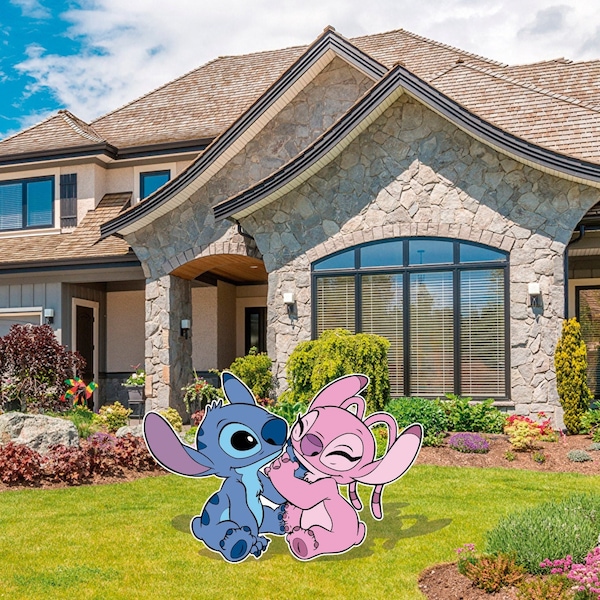 Stitch and Angel Hugging - Etsy