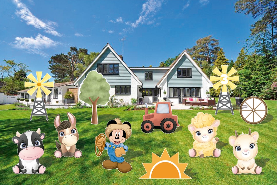 Mickey Farm Birthday Party Cutout and Yard Sign - Etsy