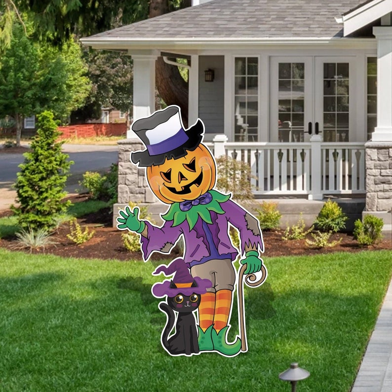 Halloween Scarecrow Cutout and Yard Sign - Etsy