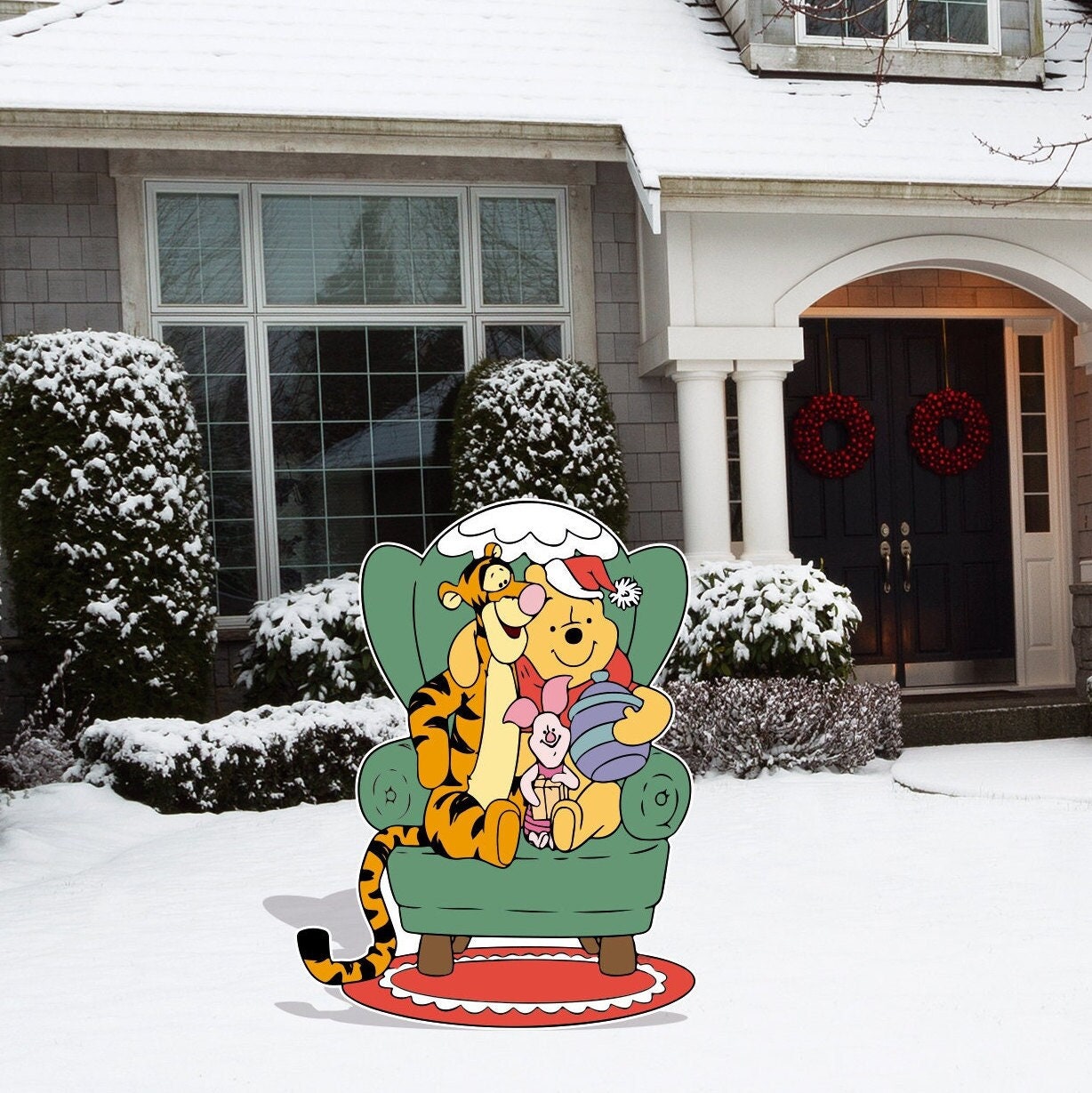 Winnie and Friends Christmas Sofa Cutout and Yard Sign - Etsy