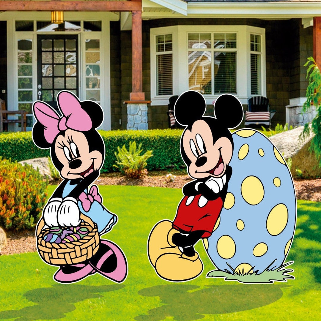 Mickey and Minnie Easter Eggs Cutout and Yard Sign - Etsy