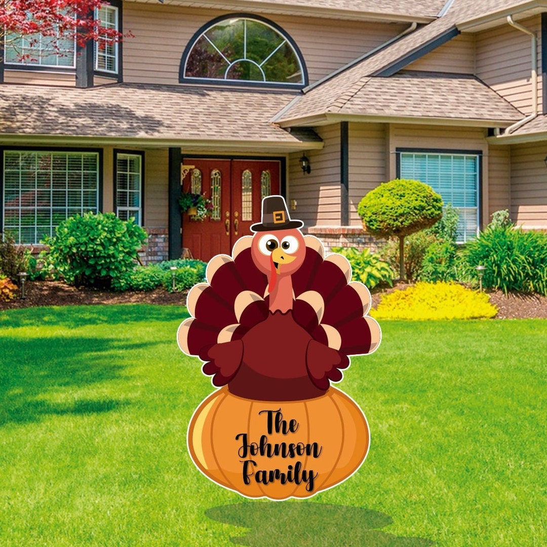 Turkey Pumpkin Thanksgiving Cutout and Yard Sign - Etsy