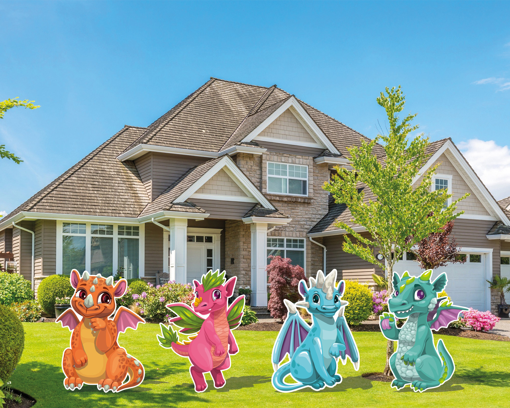 Girl Dragons Cutouts and Yard Signs - Etsy