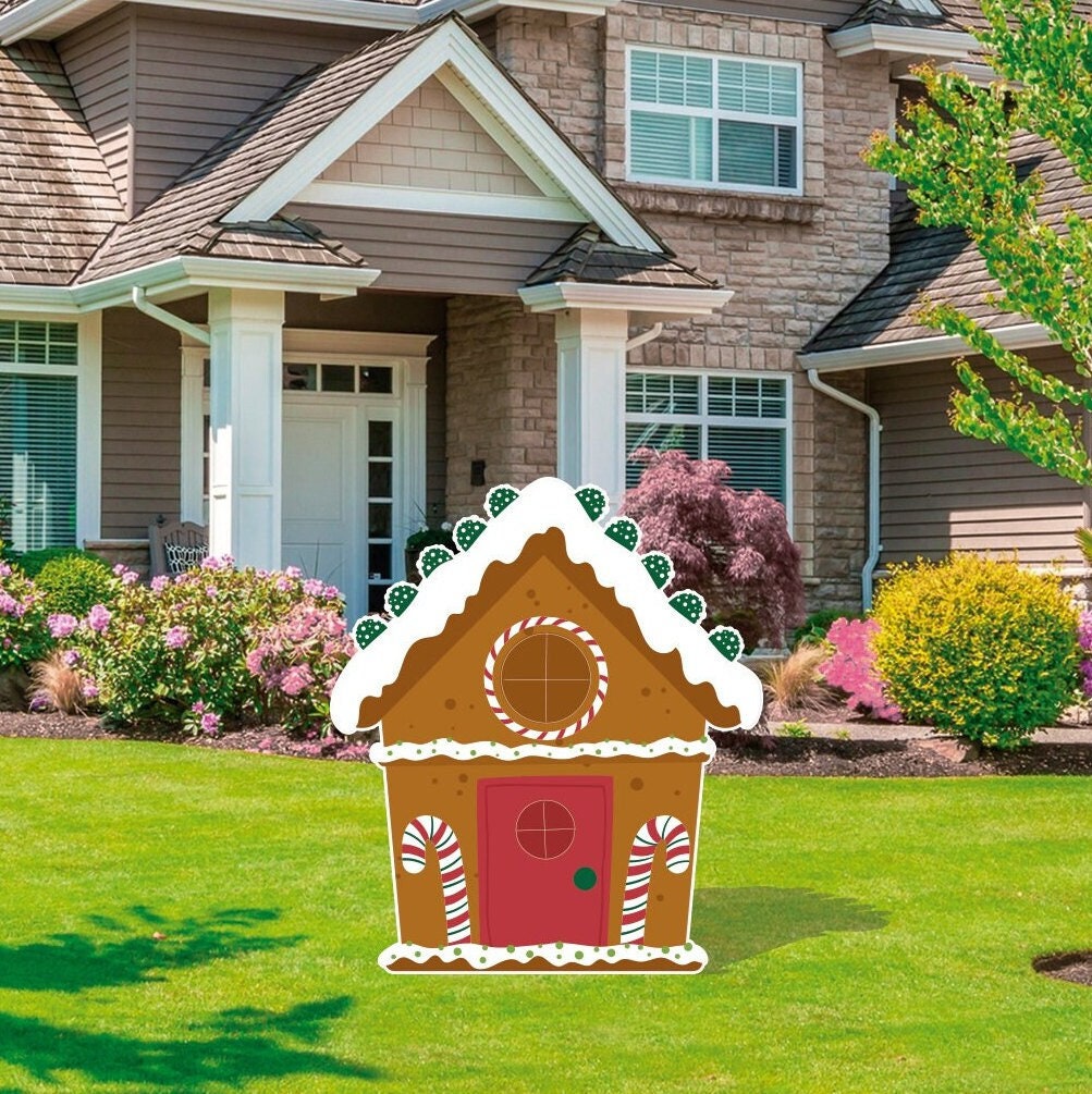 Gingerbread House Christmas Cutout and Yard Sign - Etsy