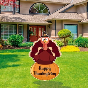 Turkey Pumpkin Thanksgiving Cutout and Yard Sign - Etsy
