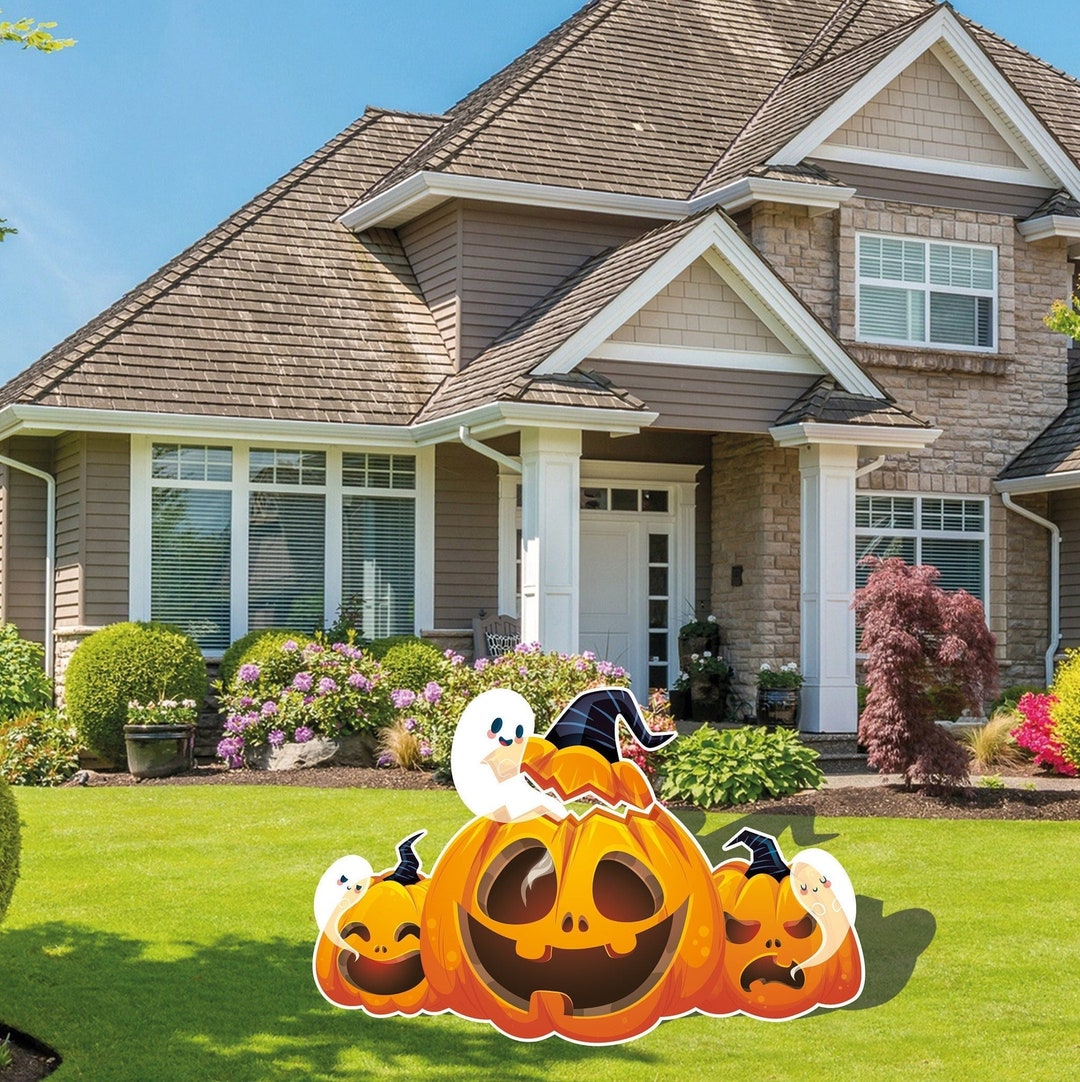 Halloween Pumpkin/ Ghost Cutout and Yard Sign - Etsy