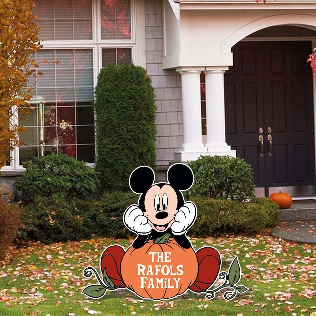 Mickey and Minnie Fall Pumpkins Cutout and Yard Sign - Etsy
