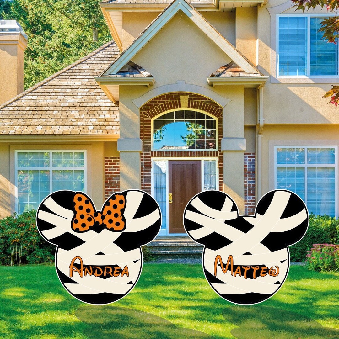 Mickey and Minnie Halloween Mummies Cutout and Yard Sign - Etsy