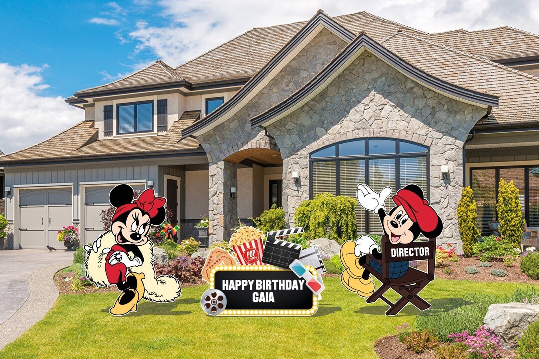 Mickey and Minnie Movie Birthday Cutouts and Yard Signs - Etsy