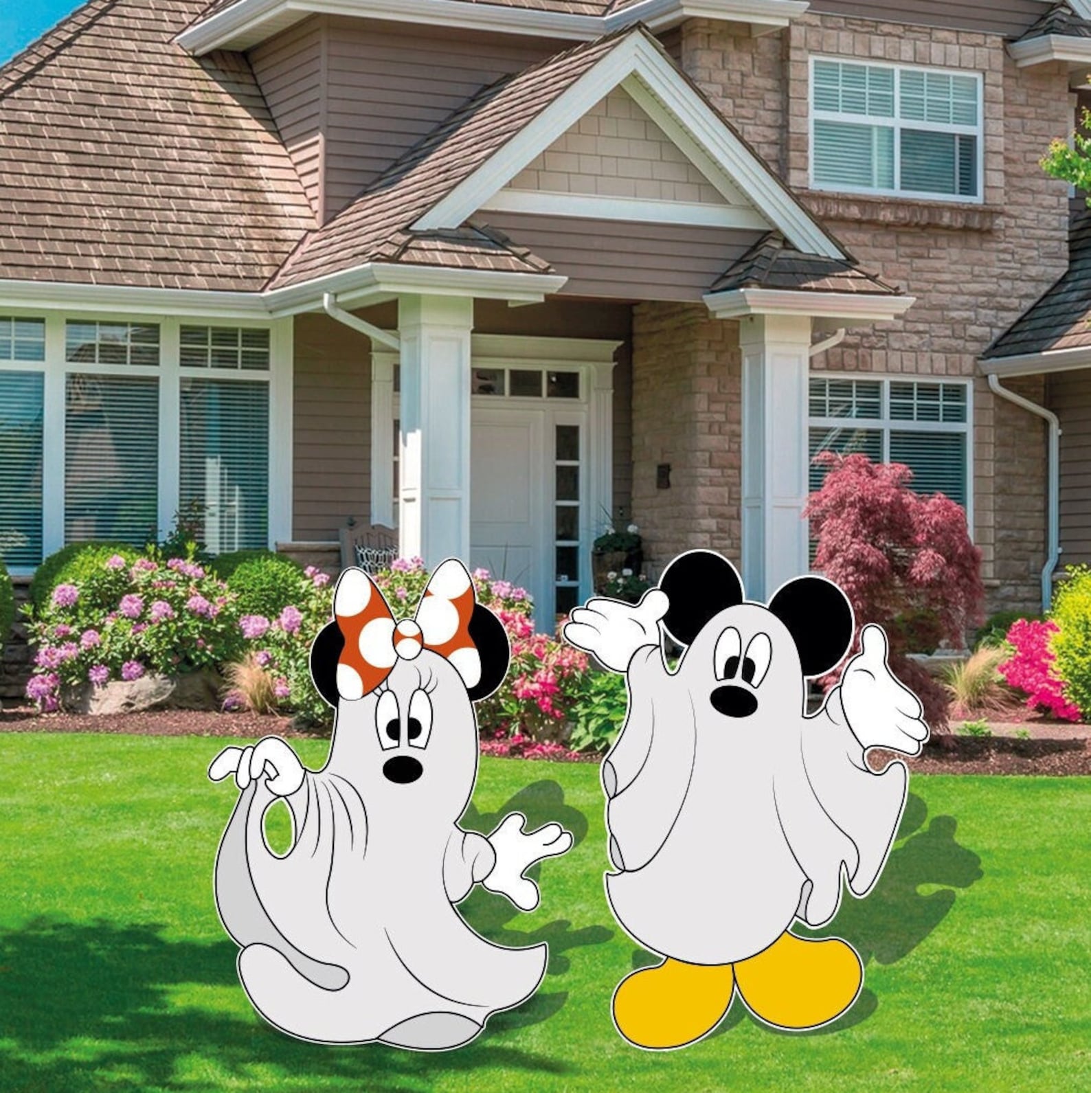Mickey and Ghosts Halloween Cutout and Yard Sign - Etsy