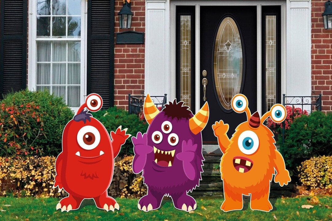 Monsters Halloween Cutout and Yard Sign - Etsy
