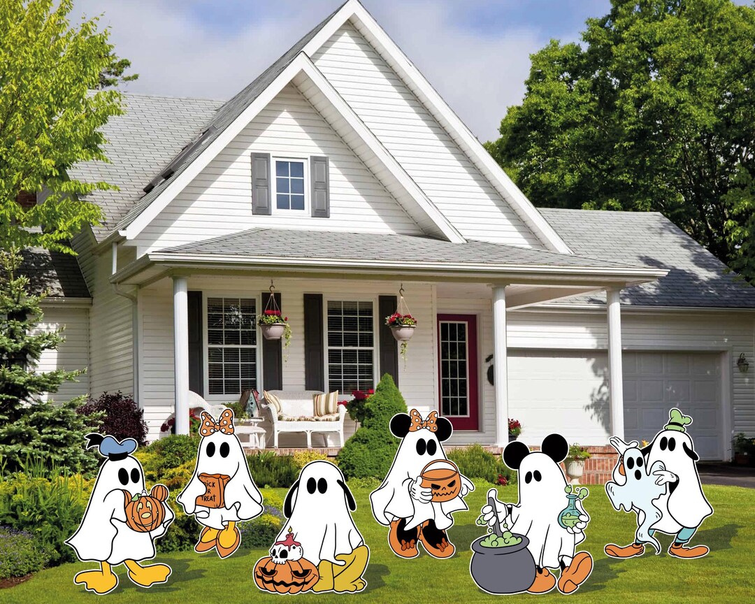 Mickey and Friends Ghost Halloween Cutout and Yard Sign - Etsy