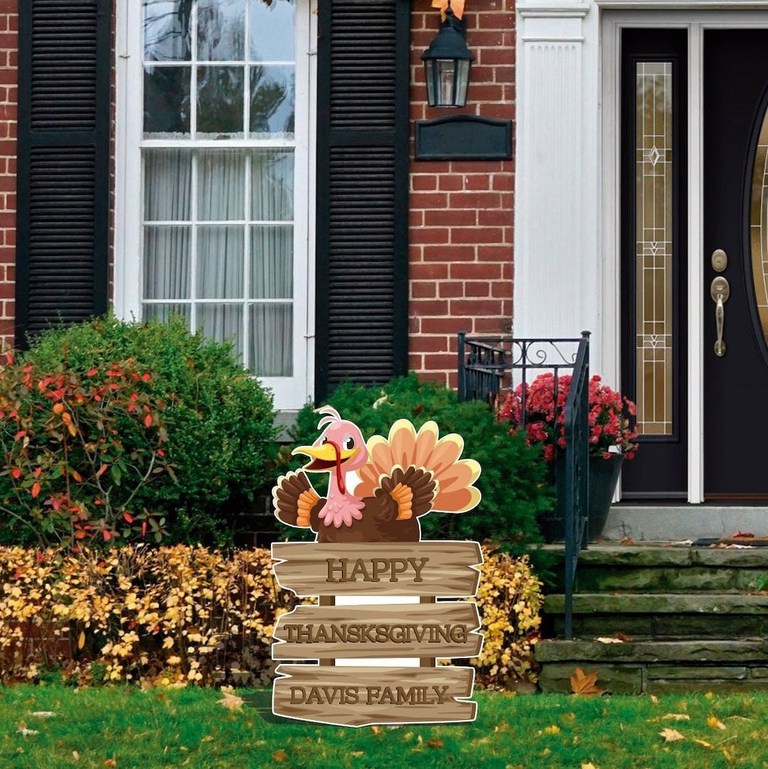 Turkey Thanksgiving Cutout and Yard Sign - Etsy